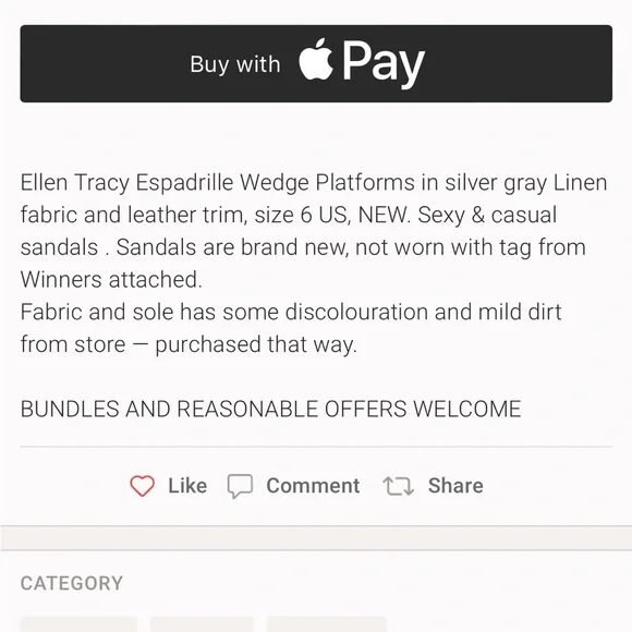 Ellen Tracy | Shoes | Ellen Tracy Linen Metalic Platform Wedge ...